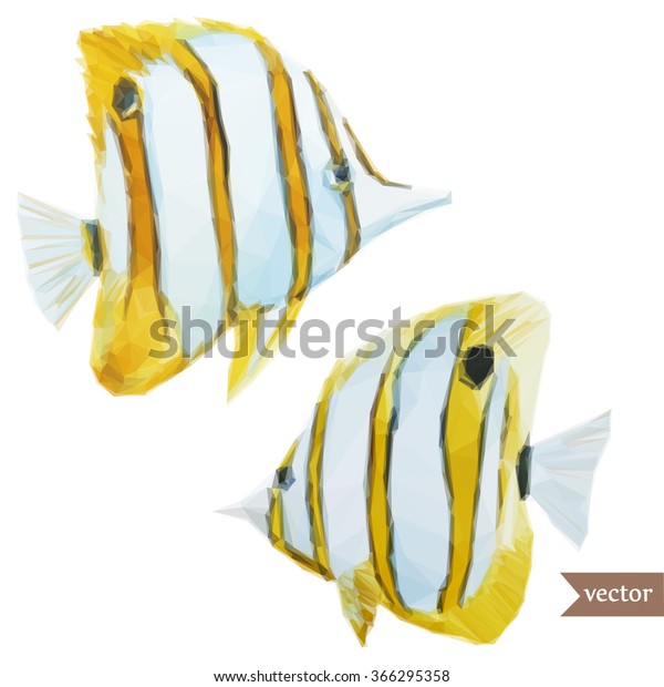 Polygon Vector Illustration Set Fish Vector Stock Vector (Royalty Free ...