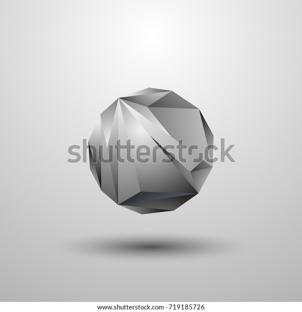 Polygonal 3d Abstract Sphere Gray Molecule Stock Vector (Royalty Free ...