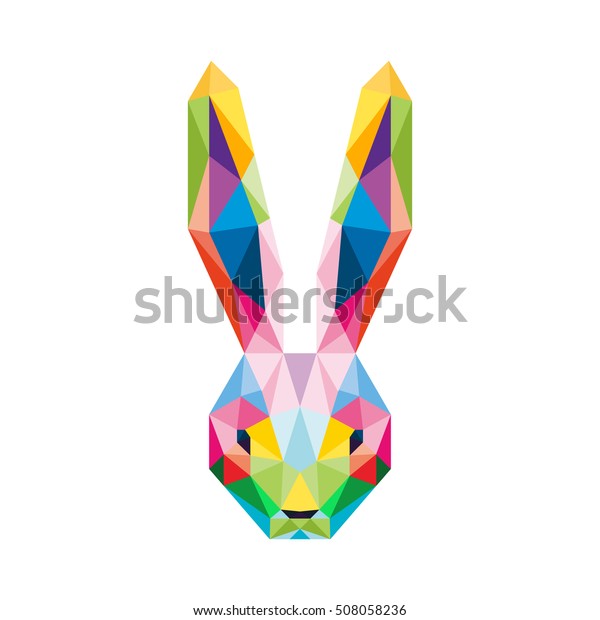 Polygonal Animal Rabbit Head Pop Art Stock Vector (Royalty Free ...