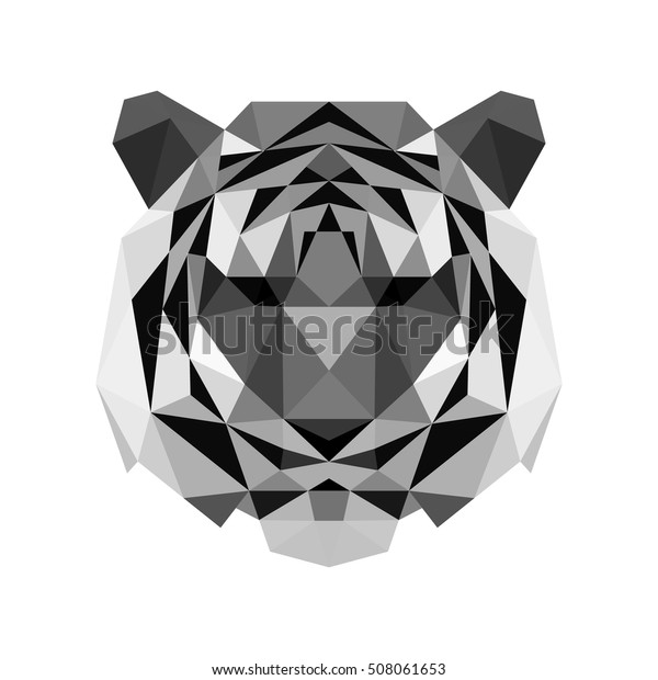 Polygonal Animal Tiger Head Polygon Logo Stock Vector (Royalty Free ...