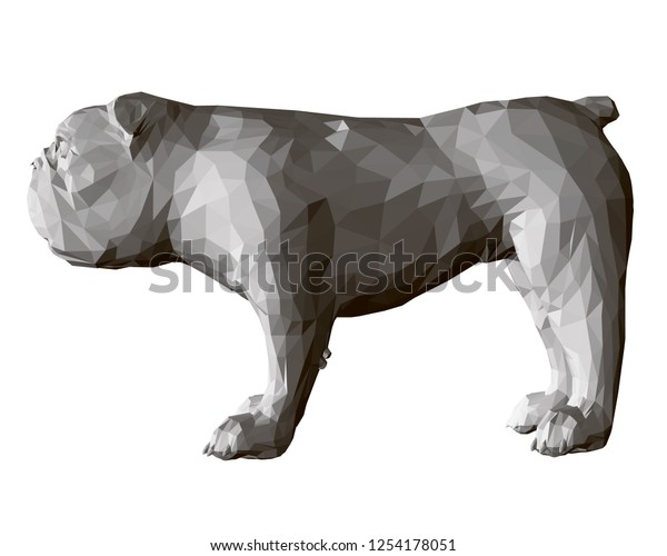 Polygonal Bulldog 3d Side View Vector Stock Vector (Royalty Free ...