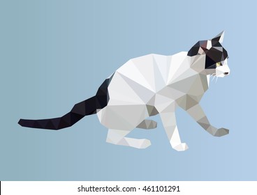 Polygonal Cat Polygon Geometric Triangle Animal Stock Vector (Royalty ...