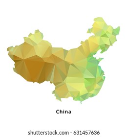 Polygonal China Map Polygon Geometric Map Stock Vector (Royalty Free ...