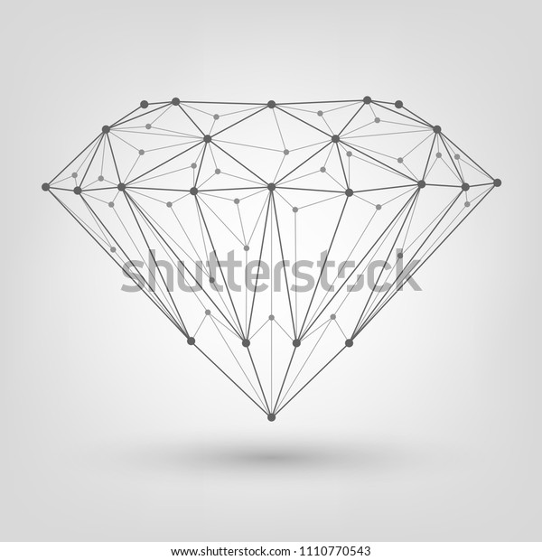 Polygonal Diamond Brilliant Mesh Stock Vector (Royalty Free) 1110770543