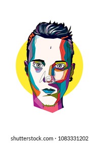 Polygonal Geometric Full Face Portrait Men Stock Vector (Royalty Free ...