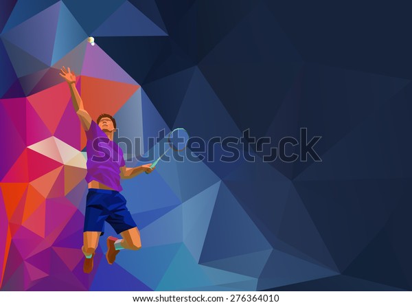 Polygonal Geometric Professional Badminton Player On Stock Vector ...