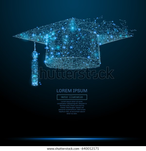 Polygonal Graduation Cap Business Concept Vector Stock Vector (Royalty ...