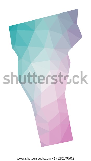 Polygonal Map Vermont Geometric Illustration Us Stock Vector (Royalty ...