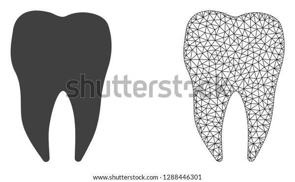 Polygonal Mesh Dental Tooth Flat Icon Stock Vector (Royalty Free ...