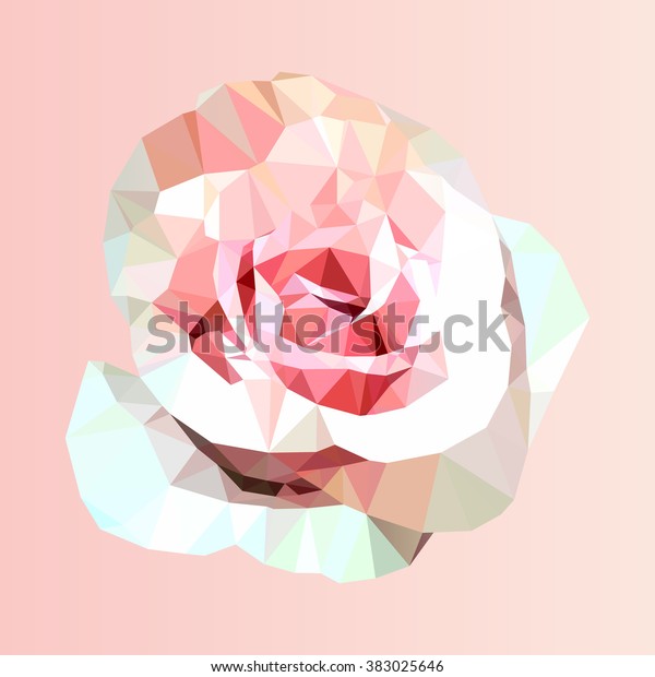 Polygonal Pink Rose Poly Low Triangle Stock Vector (Royalty Free ...