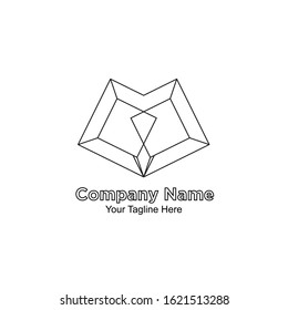 Polygonal Prisma Logo Outlines Marble Triangles Stock Vector (Royalty ...