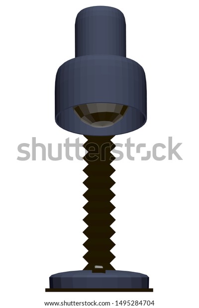 Polygonal Table Lamp Front View Blue Stock Vector (Royalty Free ...