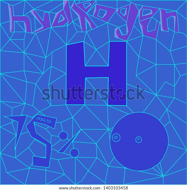 Polygons Form Chemical Element Hydrogen Center: vector de stock (libre ...