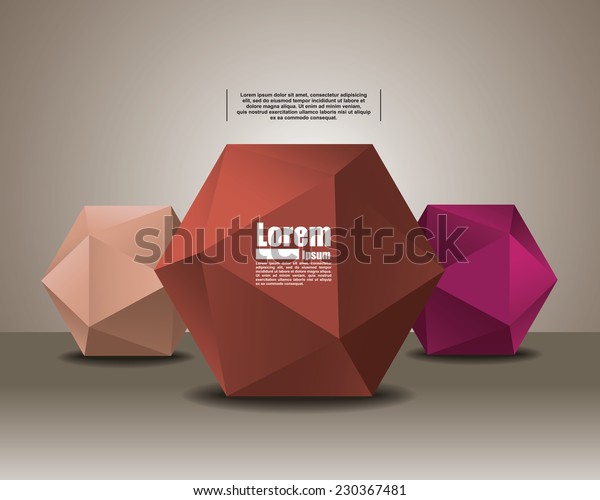 Polyhedron Graphic Design Banner Text Stock Vector (Royalty Free ...