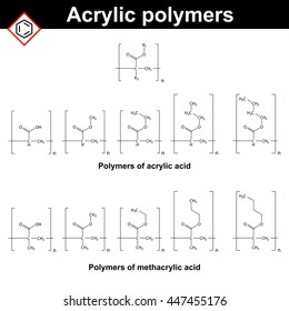 Polymers Acrylic Methacrylic Acid 2d Illustrations Stock Vector ...