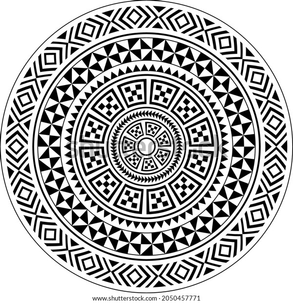 Polynesian Circle Tattoo Style Mandala Polynesian Stock Vector (Royalty ...