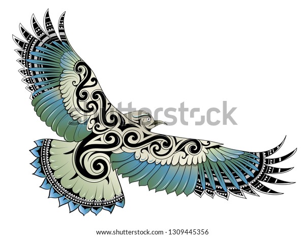 Polynesian Style Kea Bird Tattoo Featuring 库存矢量图（免版税）1309445356 ...