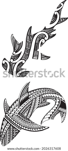 Polynesian Tattoo Desing Shark Vector: เวกเตอร์สต็อก (ปลอดค่าลิขสิทธิ์ ...