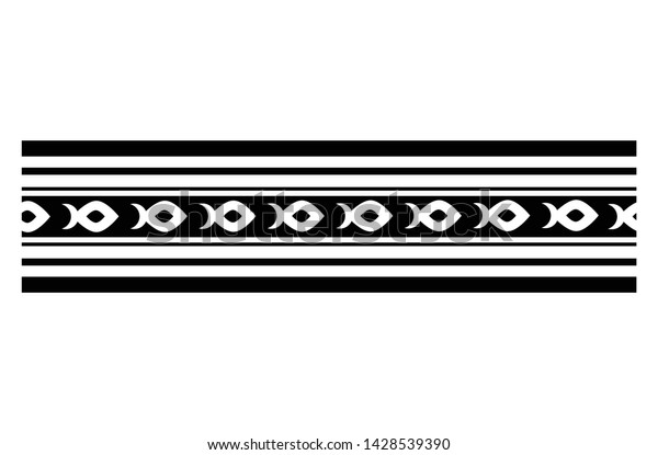 Polynesian Tattoo Line Pattern Tribal Pattern: เวกเตอร์สต็อก (ปลอดค่า ...