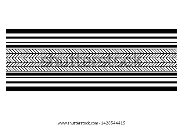 Polynesian Tattoo Line Pattern Tribal Pattern: เวกเตอร์สต็อก (ปลอดค่า ...