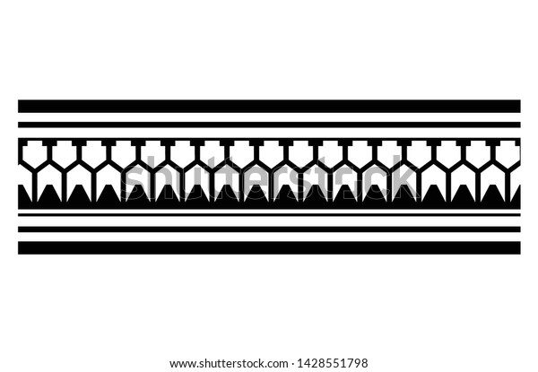 Stock vektor „Polynesian Tattoo Line Pattern Tribal Pattern“ (bez ...