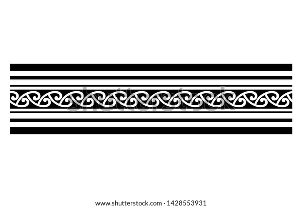 Polynesian Tattoo Line Pattern Tribal Pattern Stock Vector (Royalty ...