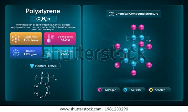 Polystyrene Properties Chemical Compound Structure Stock Vector ...