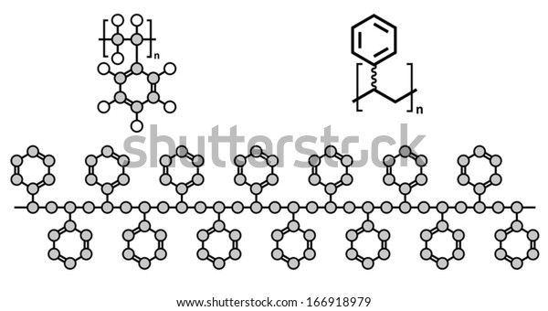 Polystyrene Ps Plastic Chemical Structure Used 库存矢量图（免版税）166918979 ...