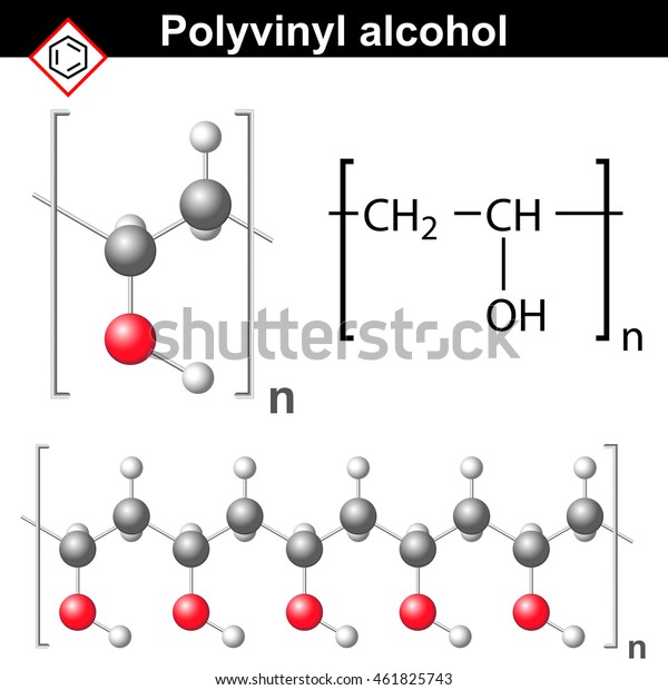 Polyvinyl Alcohol Polymer Chemical Structure 2d Arkivvektor (royaltyfri ...