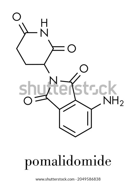 Pomalidomide Multiple Myeloma Drug Molecule Related Stock Vector ...
