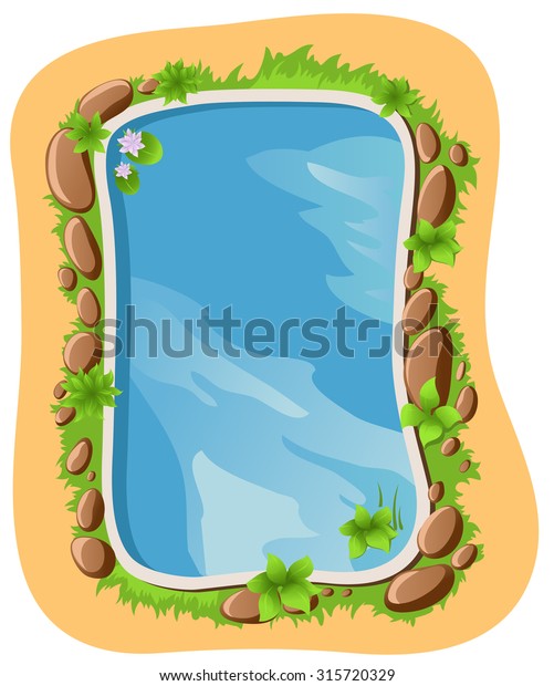Pond Landscape Design Top View Stock Vector (Royalty Free) 315720329 ...