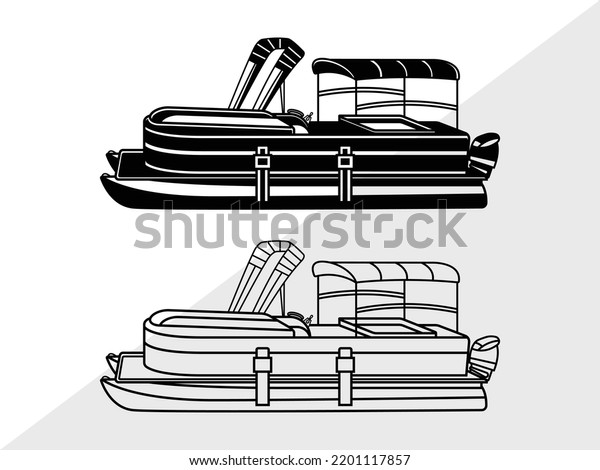 Pontoon Boat Svg Printable Vector Illustration Stock Vector (Royalty ...
