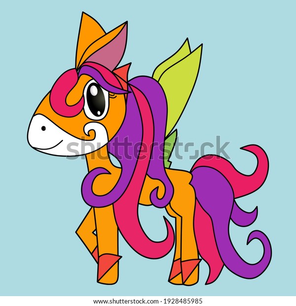 Pony Vector Illustration Colored Pony Pony Stock Vector (Royalty Free ...