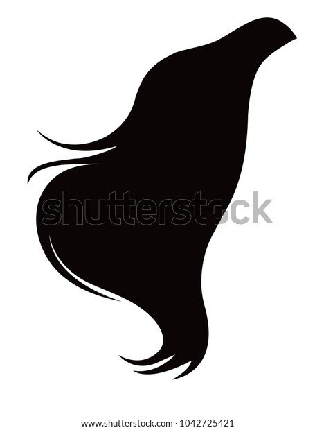 Ponytail Vector Silhouette Stock Vector (Royalty Free) 1042725421