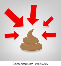 Poo Illustration Red Arrows Pointing Vector Stock Vector (Royalty Free ...