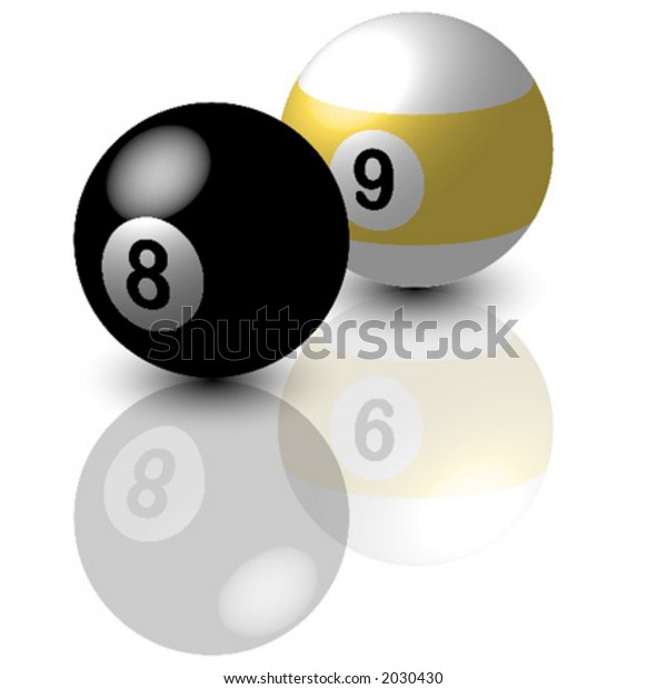 Pool Balls_eight Nine Ball Reflex Over Stock Vector (Royalty Free) 2030430