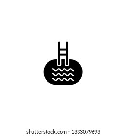 Pool Ladder Icon On White Background Stock Vector (Royalty Free ...