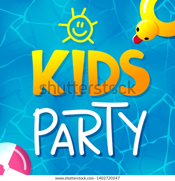 Pool Party Kids Vector Illustration Pool Stock Vector (Royalty Free ...