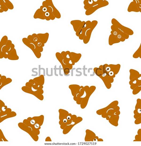 Poop Emoji Seamless Pattern Background Stock Vector (Royalty Free ...