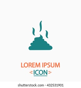 Poop Flat Icon On White Background Stock Vector (Royalty Free) 432531901