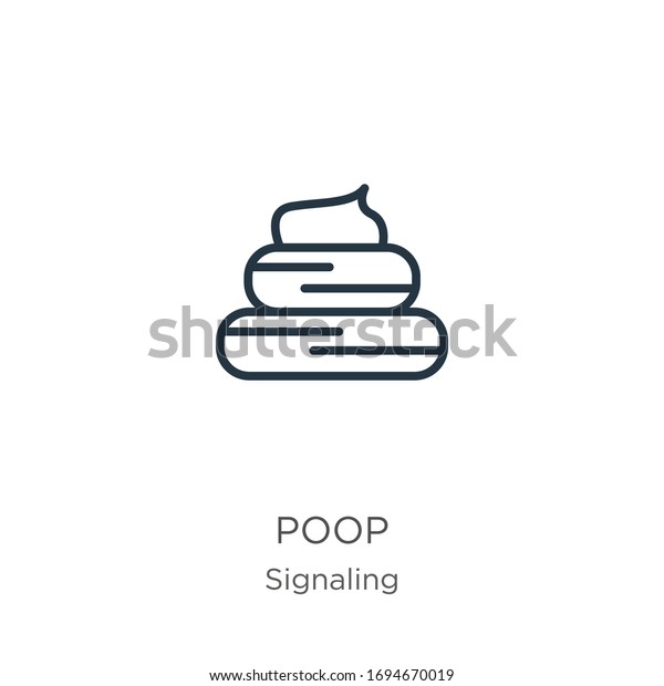 Poop Icon Thin Linear Poop Outline Stock Vector (Royalty Free ...