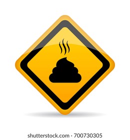 Poop Warning Vector Sign On White Stock Vector (Royalty Free) 700730305 ...