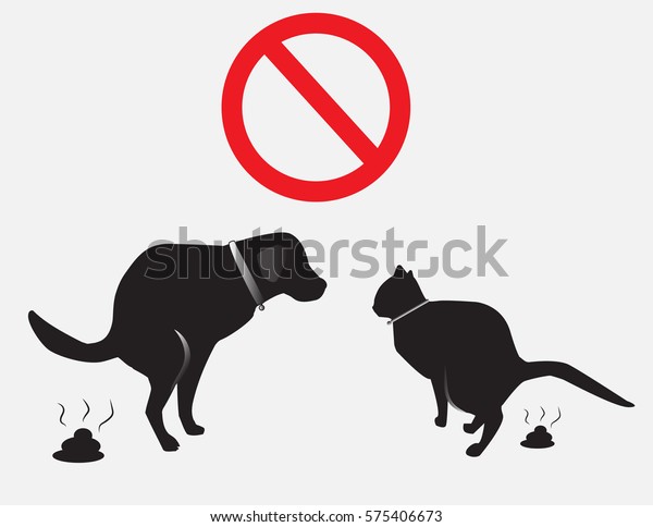 Pooping Dog Cat Signshitting Not Allowed Stock Vector (Royalty Free ...