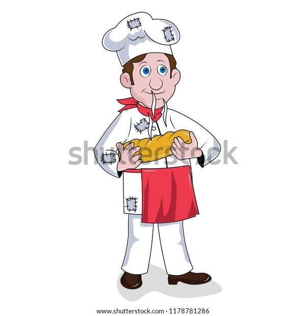 Poor Baker Happy Taking Smell Hot Stock Vector (Royalty Free ...