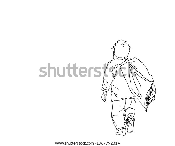 Poor Boy Homeless Vector Art Illustration Stock Vector (Royalty Free ...
