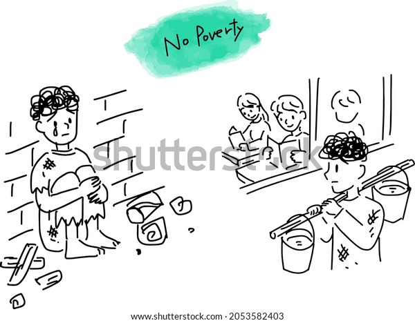 Poor Children Simple Illustration Vector Stock Vector (Royalty Free ...