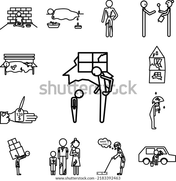 Poor Father Sad Child Icon Collection: เวกเตอร์สต็อก (ปลอดค่าลิขสิทธิ์ ...