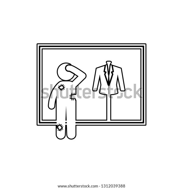 Poor Man Icon Element Poor Peaple Stock Vector (Royalty Free ...
