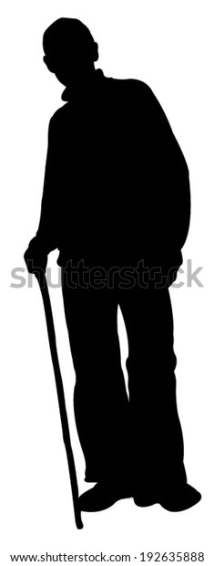 Poor Man Walking Stick Silhouette Vector 库存矢量图（免版税）192635888 | Shutterstock