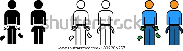 Poor Rich Man Icon Vector Stock Vector (Royalty Free) 1899206257 ...